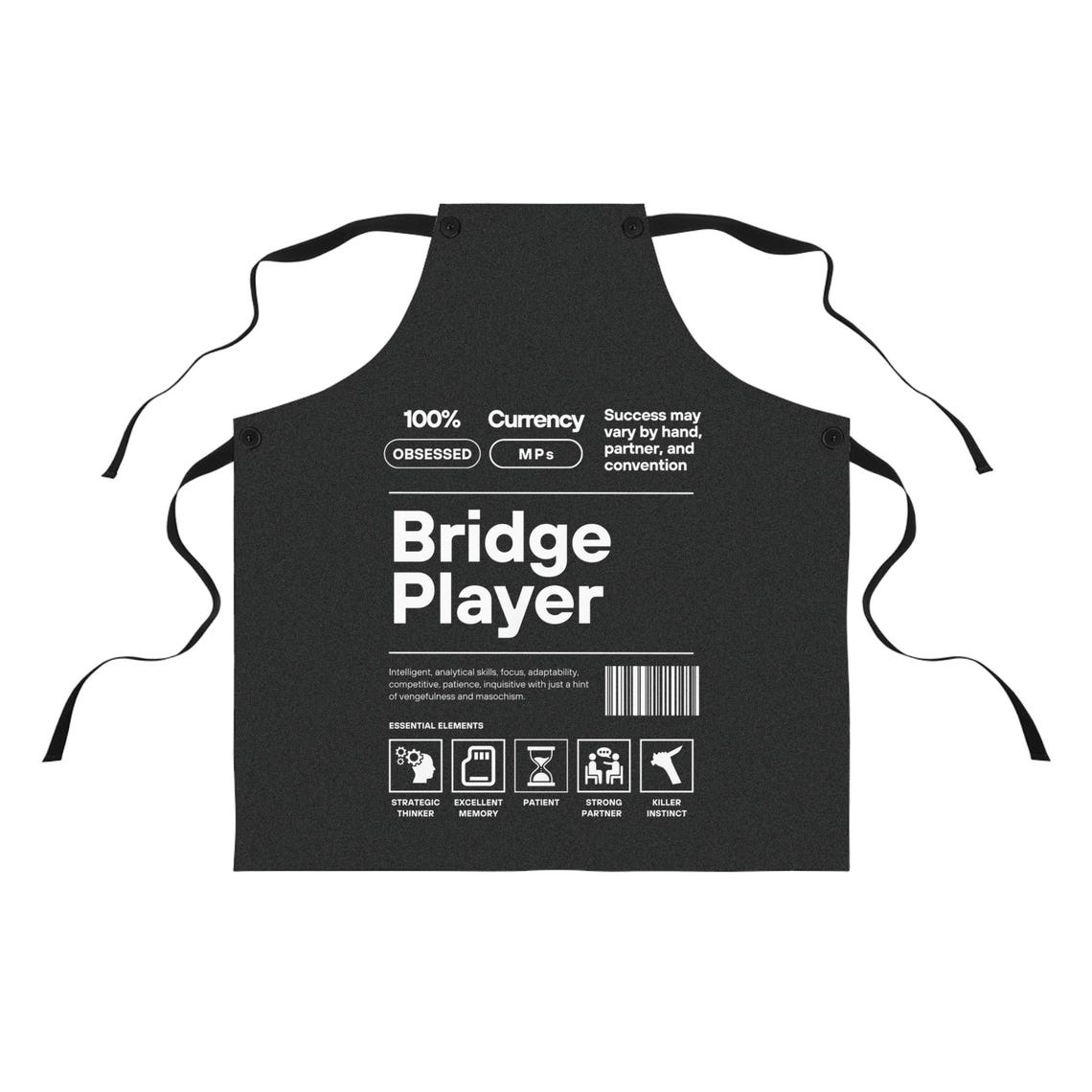 Funny Bridge Apron | Humorous Nutritional Facts Apron | Perfect Gift ...