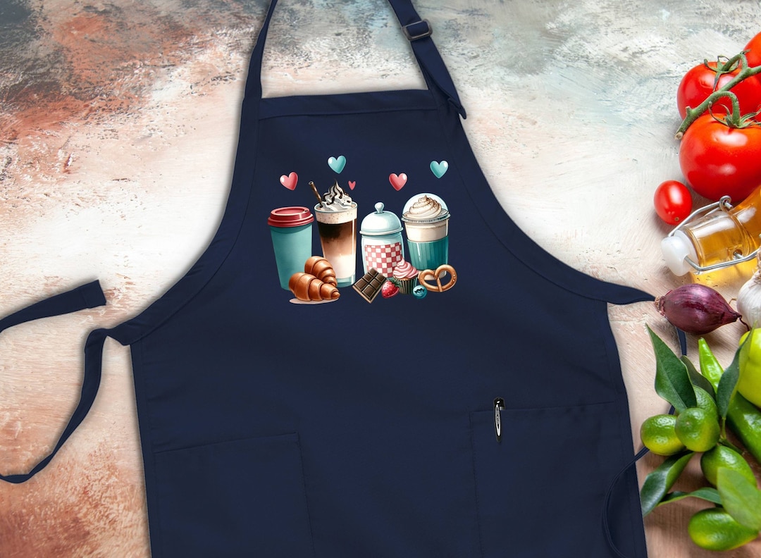 Coffee and Snack Apron, Coffee Lovers Apron, Coffee Time Apron, Cafe ...