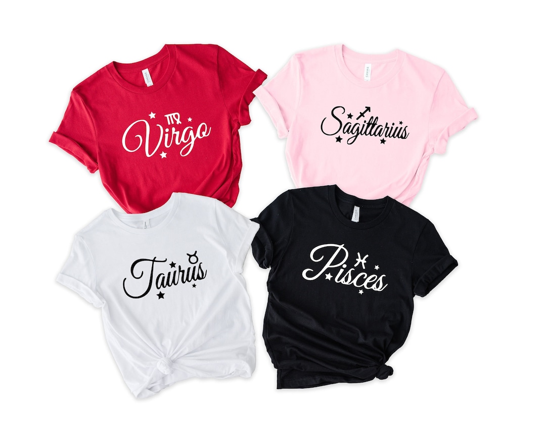 Custom Zodiac Sign T-shirt, Astrology Shirt, Star Sign Shirt, Zodiac ...