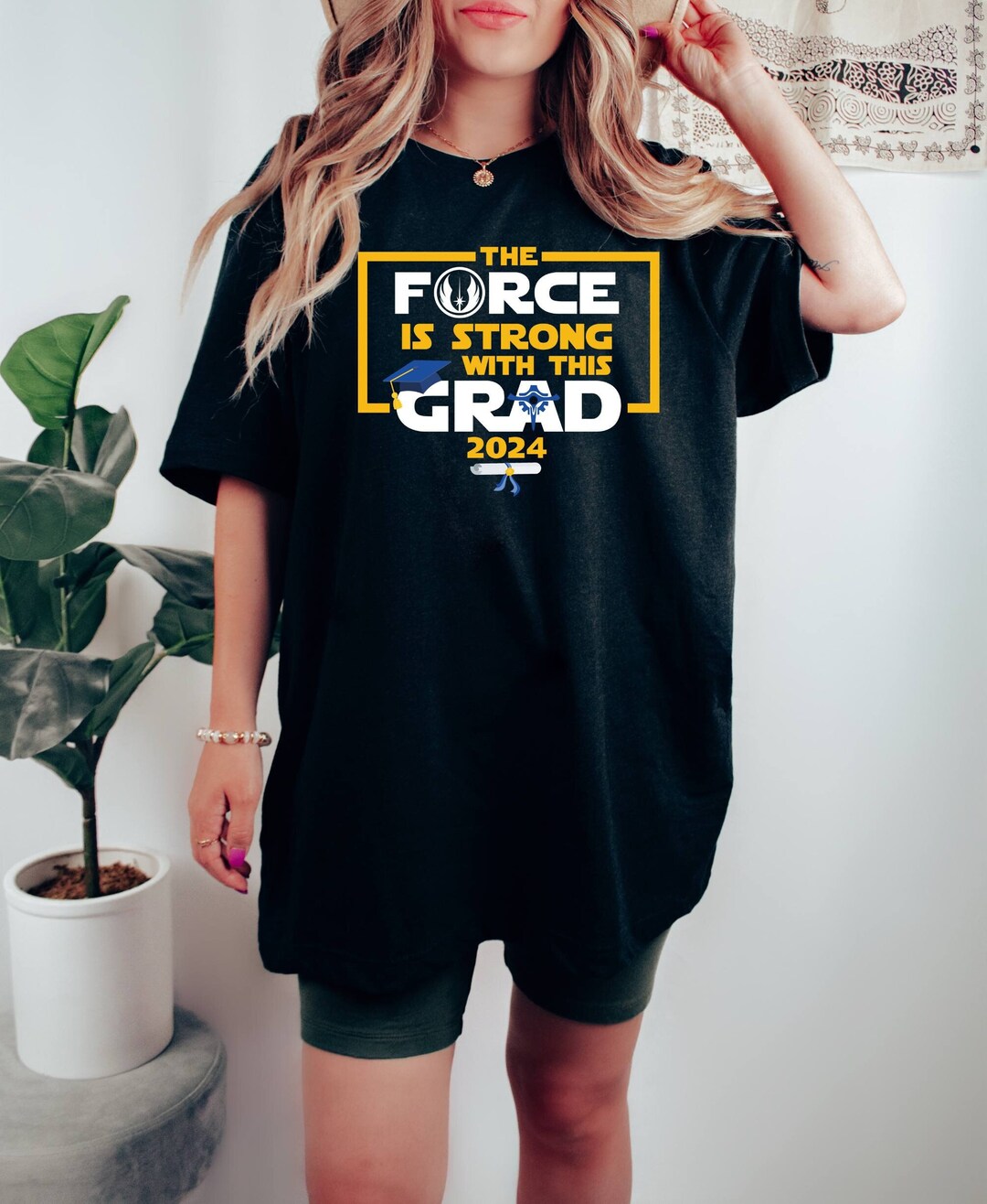 Force is Strong With This Grad Shirt, Star Wars Grad Tee, Graduation ...