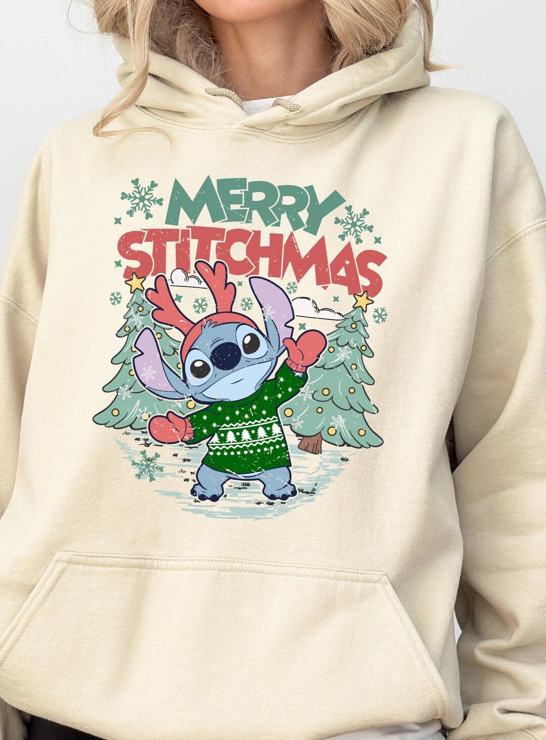 Merry Stitchmas Hoodie, Christmas Stitch Sweatshirt, Disney Xmas ...