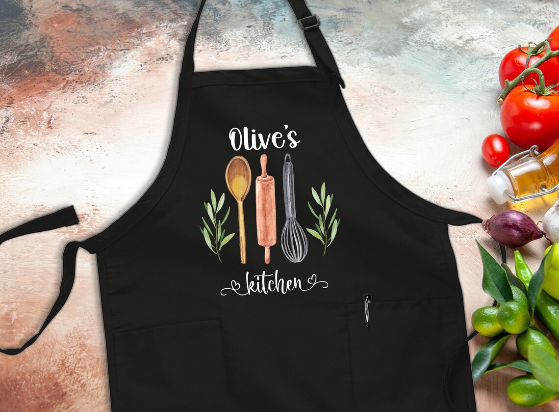 Personalized Name Women Apron, Custom Kitchen Apron, Personalized ...