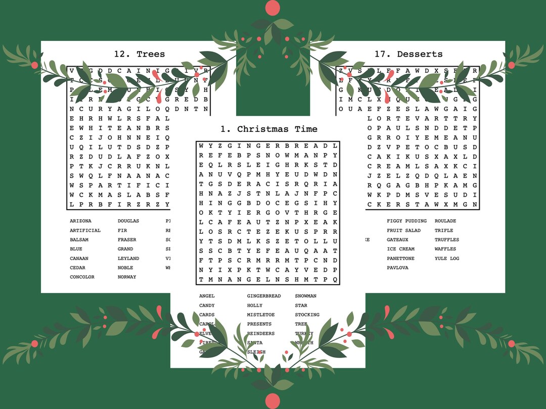 Festive Fun Wordsearch - Etsy