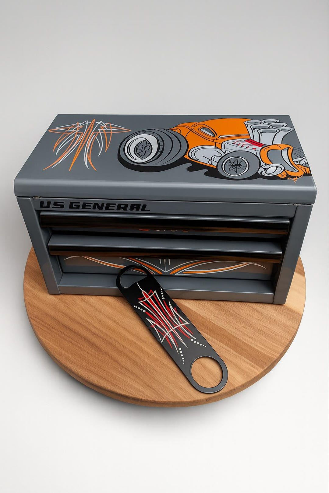 Mini Toolbox • Custom Pinstriped • Hand‑painted Hot Rod Art • 1 Shot ...