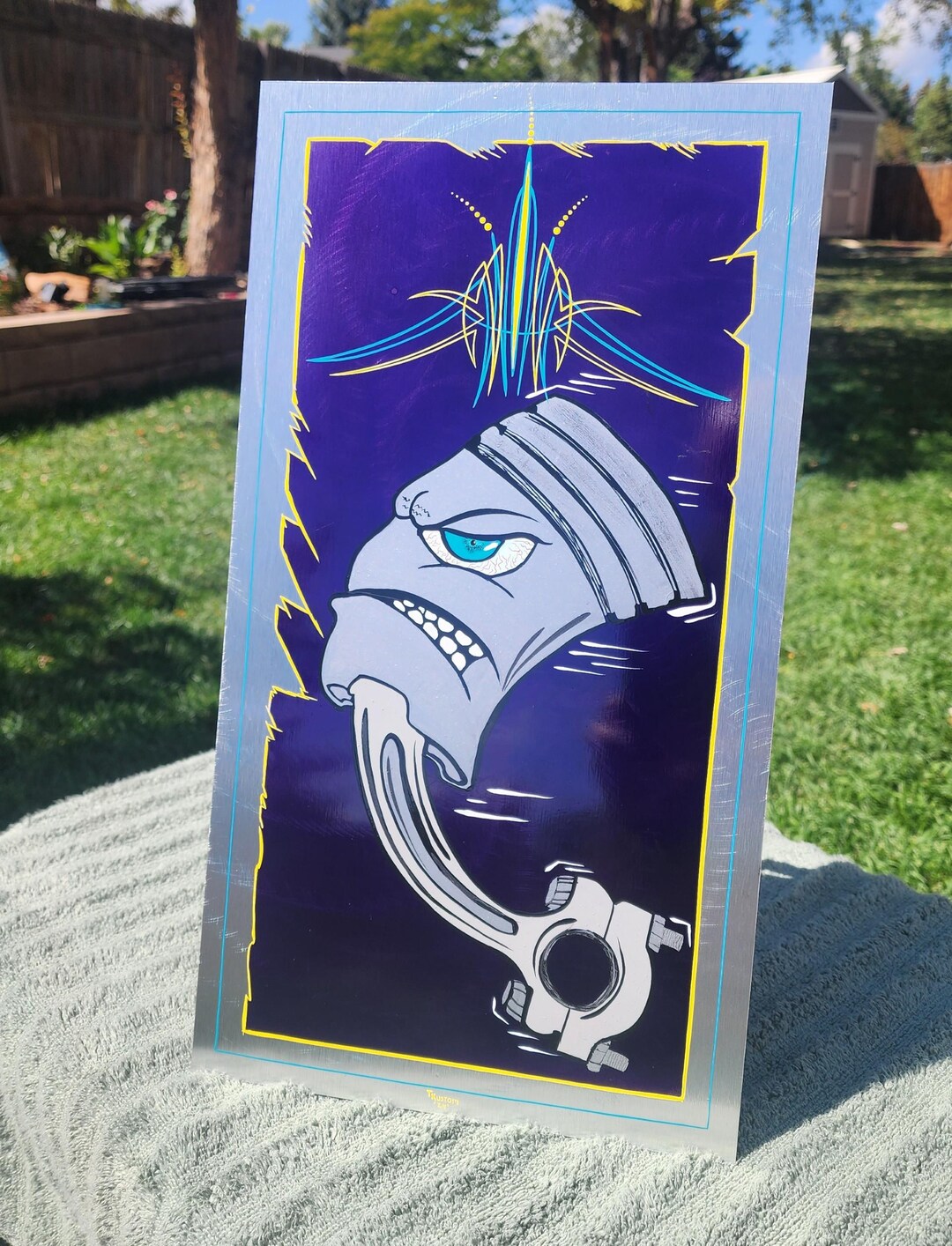 Piston Cartoon and Hand Painted Pinstripe Design. - Etsy