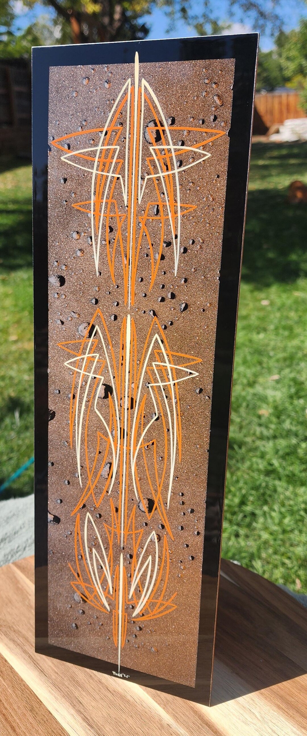 Custom Painted Aluminum Panel With Hand Pinstriping Design. - Etsy