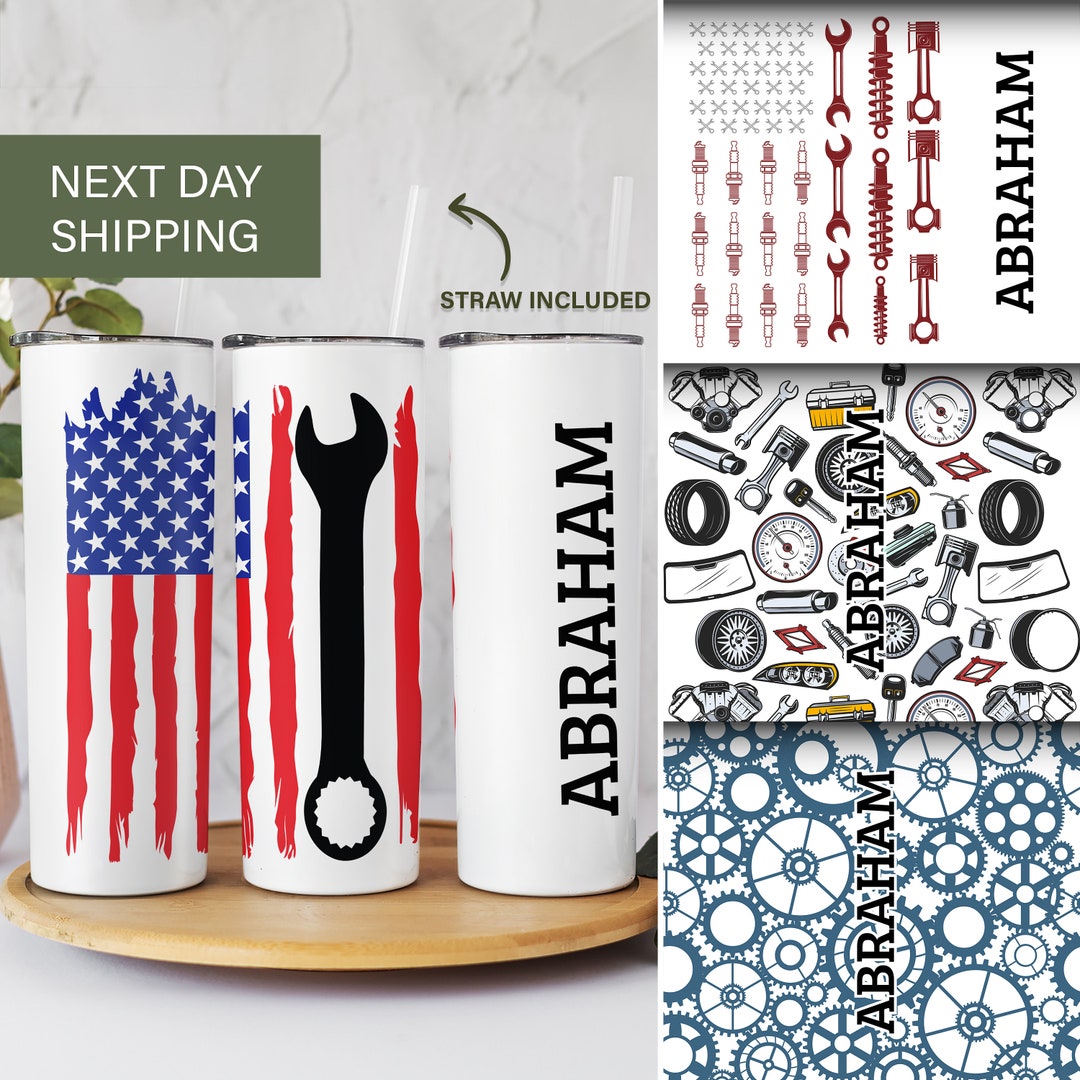 Personalized Mechanic Skinny Tumbler With Name, Custom Tool Mechanic ...