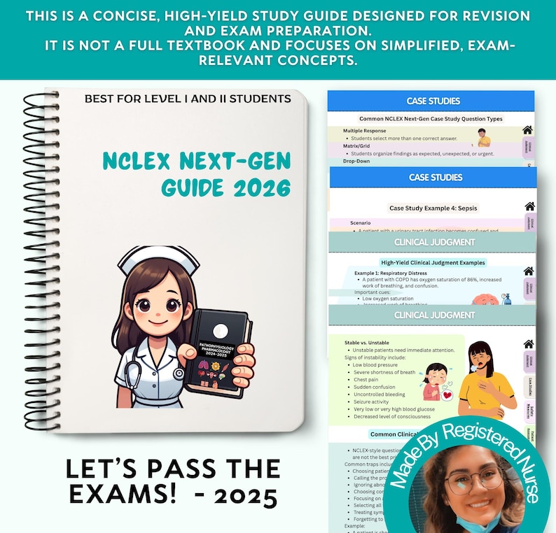 NCLEX Next-gen Guide 2026 | Nclex RN Study Guide PDF | Clinical ...