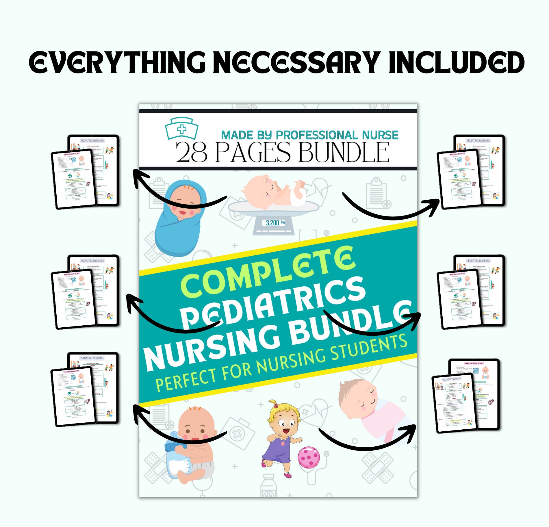Pediatric Nursing Study Guide Bundle: NCLEX & ATI Prep (digital ...