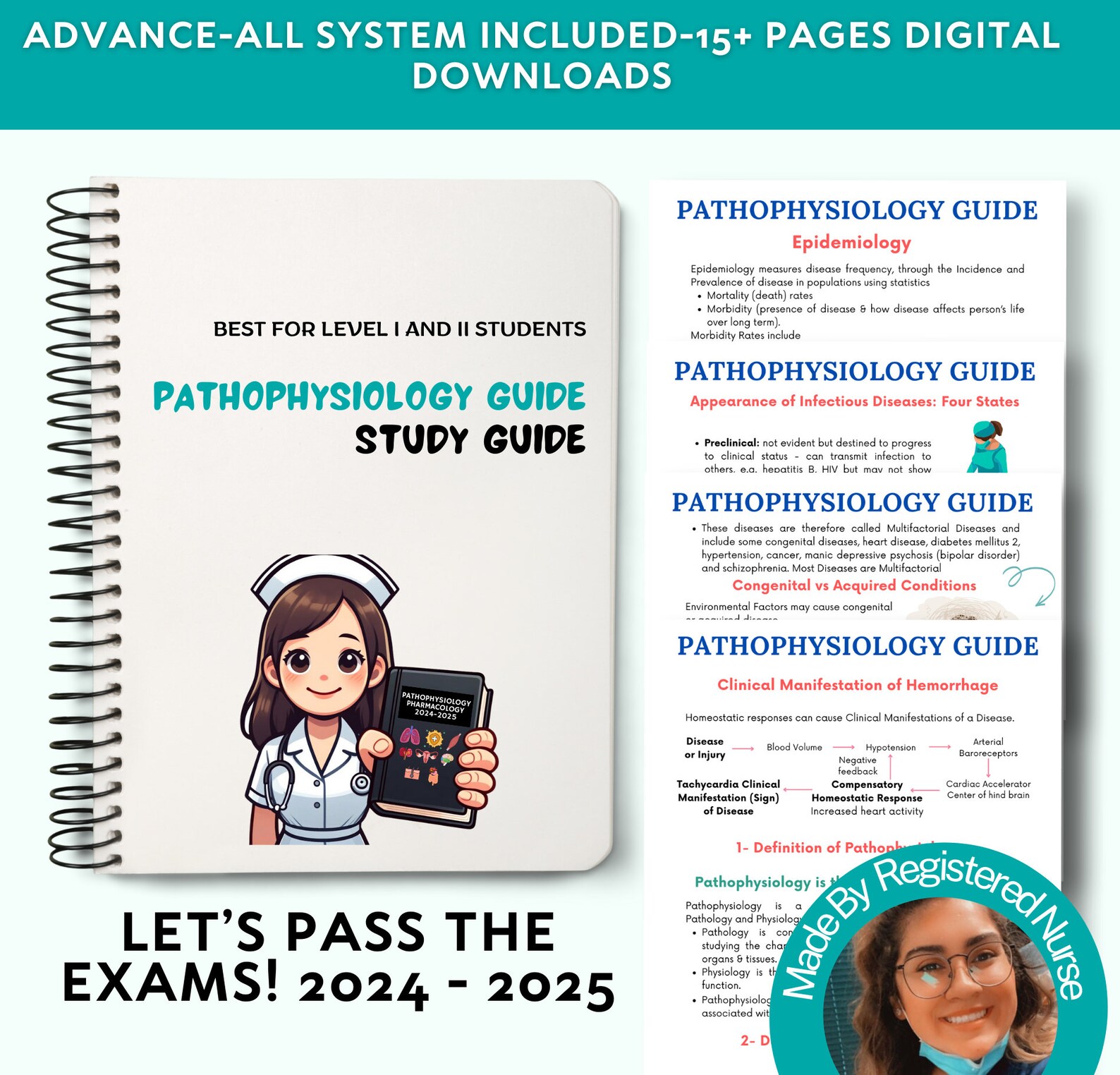 Pathophysiology Study Guide Bundle: Nursing School Notes (digital ...
