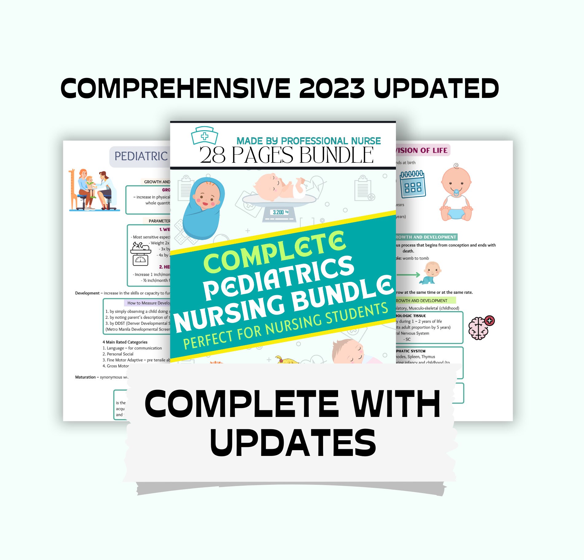 Pediatric Nursing Study Guide Bundle: NCLEX & ATI Prep (digital ...