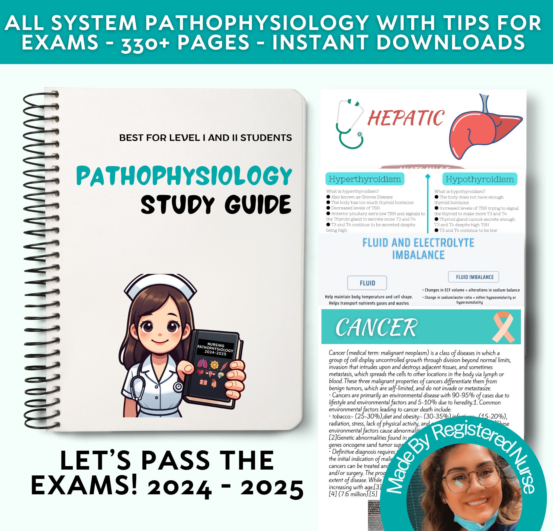 Pathophysiology Nursing Study Guide Bundle: 330+ Pages (digital ...