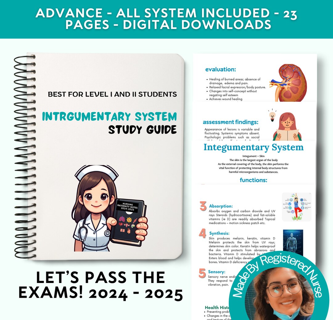 Integumentary System Study Guide: Anatomy & Physiology Notes (digital ...