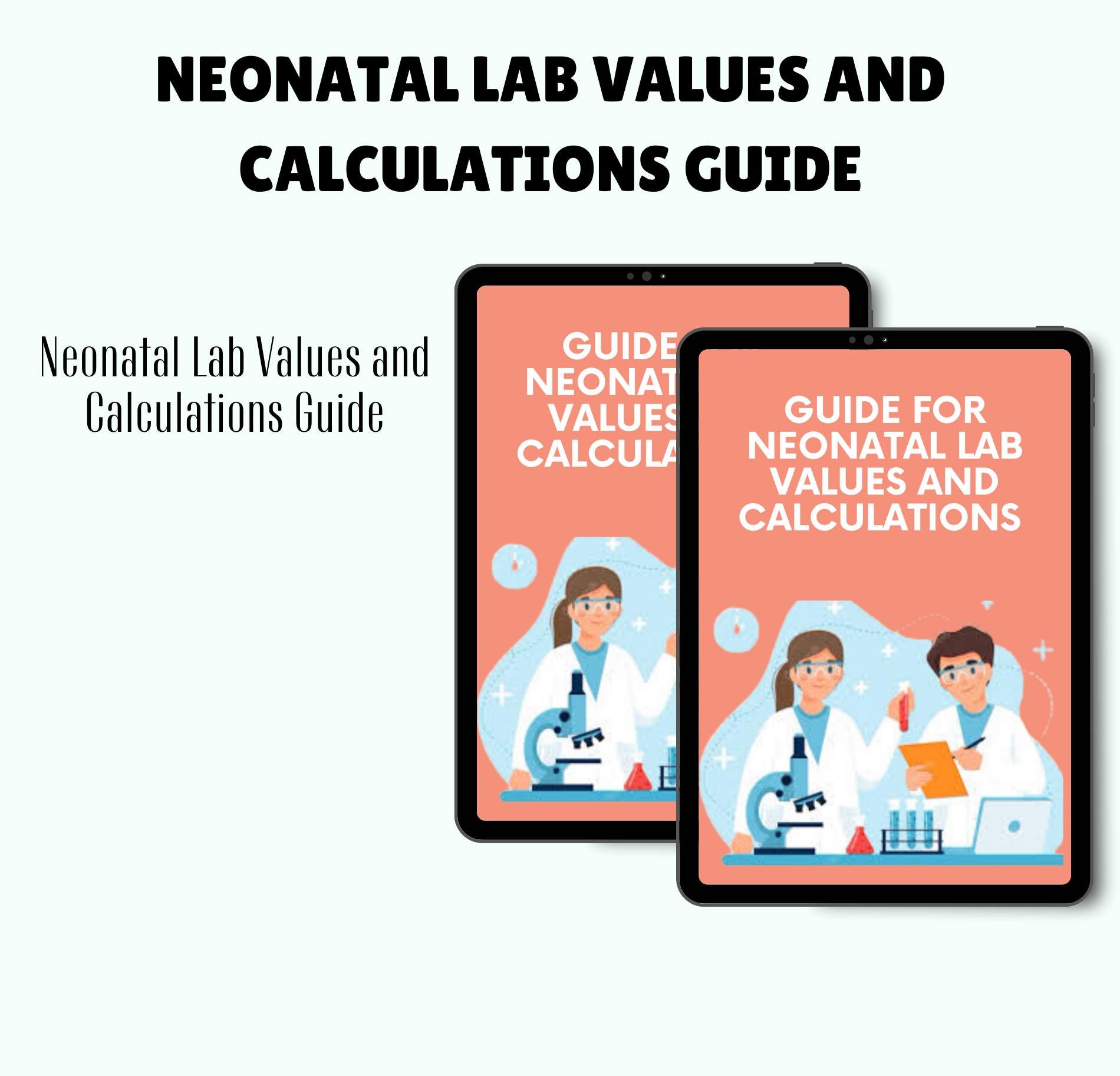 NICU Neonatal Lab Values & Calculations Guide (digital PDF) - Etsy