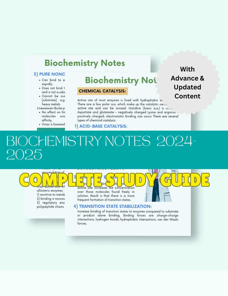 Organic Chemistry, Biochemistry Notes, Mcat Study Notes Perfect for ...