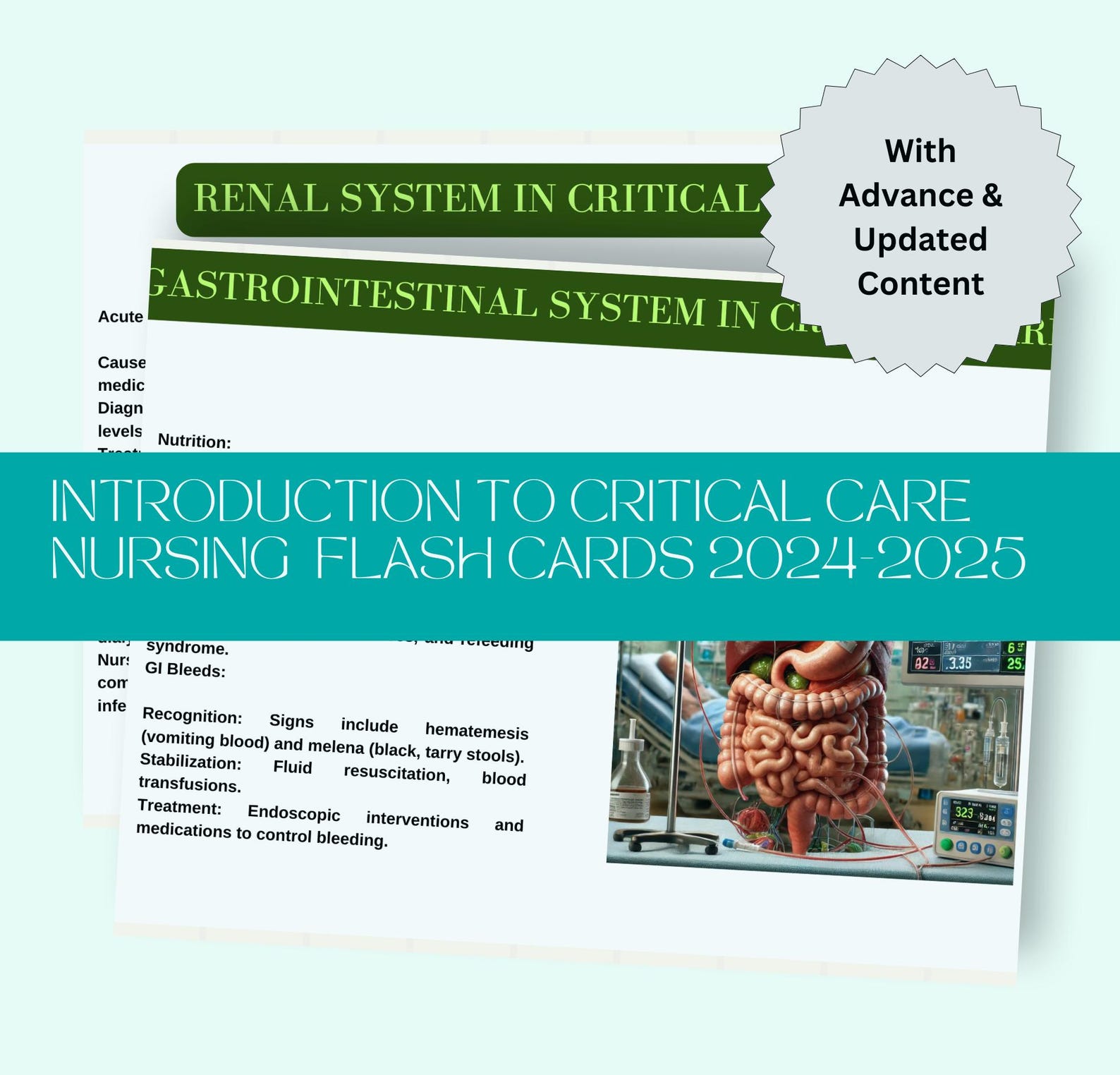 Critical Care Nursing Flash Cards: Study Guide (digital Download PDF ...