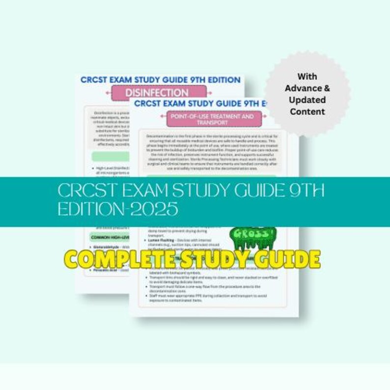 CRCST Study Guide: Sterile Processing Tech Notes & Surgical Instruments ...