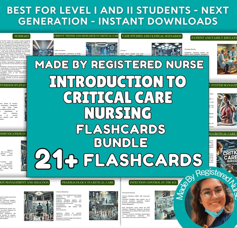 Critical Care Nursing Flash Cards: Study Guide (digital Download PDF ...
