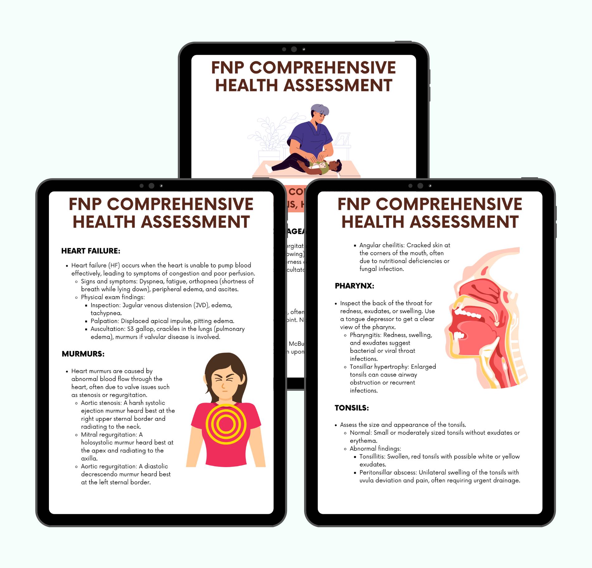FNP Comprehensive Health Assessment Guide: Digital Resource (PDF) - Etsy