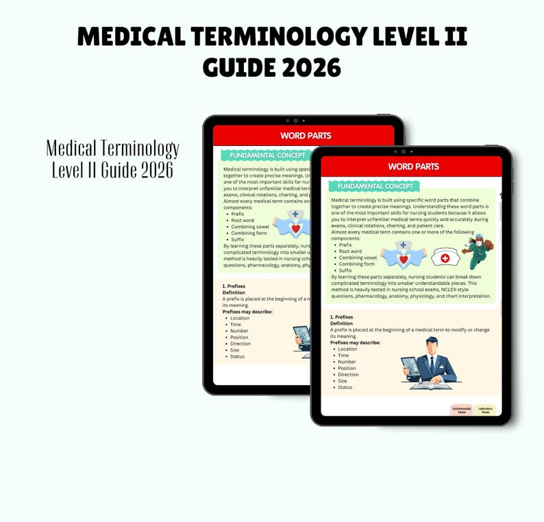Medical Terminology Level II Study Guide for Nursing Students | NCLEX ...