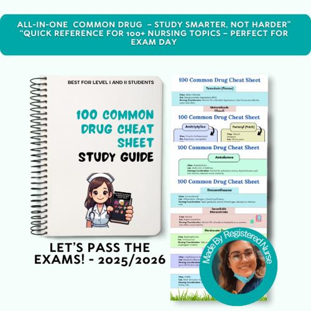 Top 100 Medications Cheat Sheet: Quick Nursing Reference (PDF Download ...