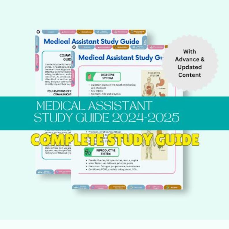 Medical Assistant Study Guide: CMA, MA Notes - 2026 Edition - Etsy