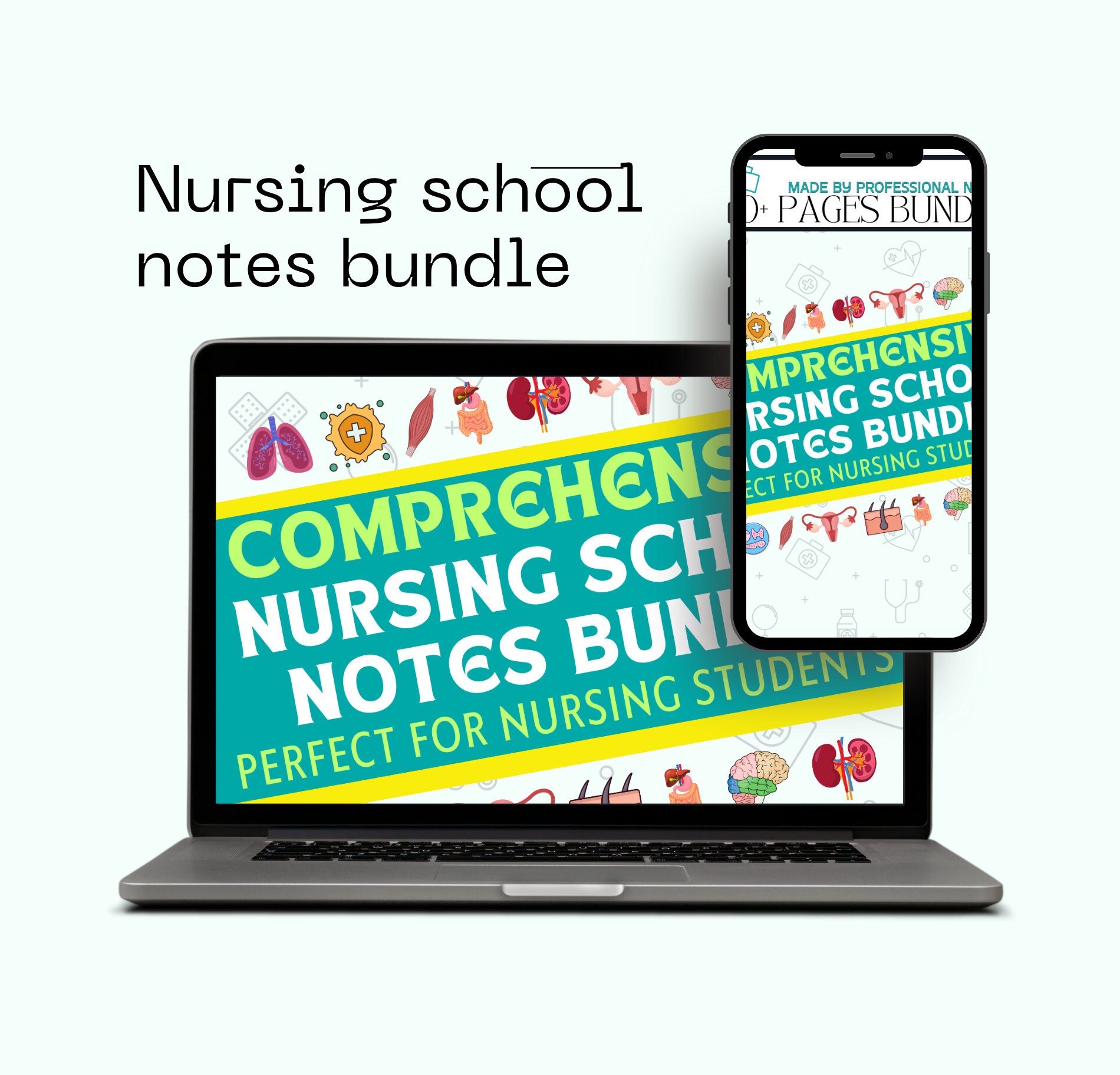 Nursing School Study Guide Bundle: 730+ Pages, Hyperlinked Notes ...