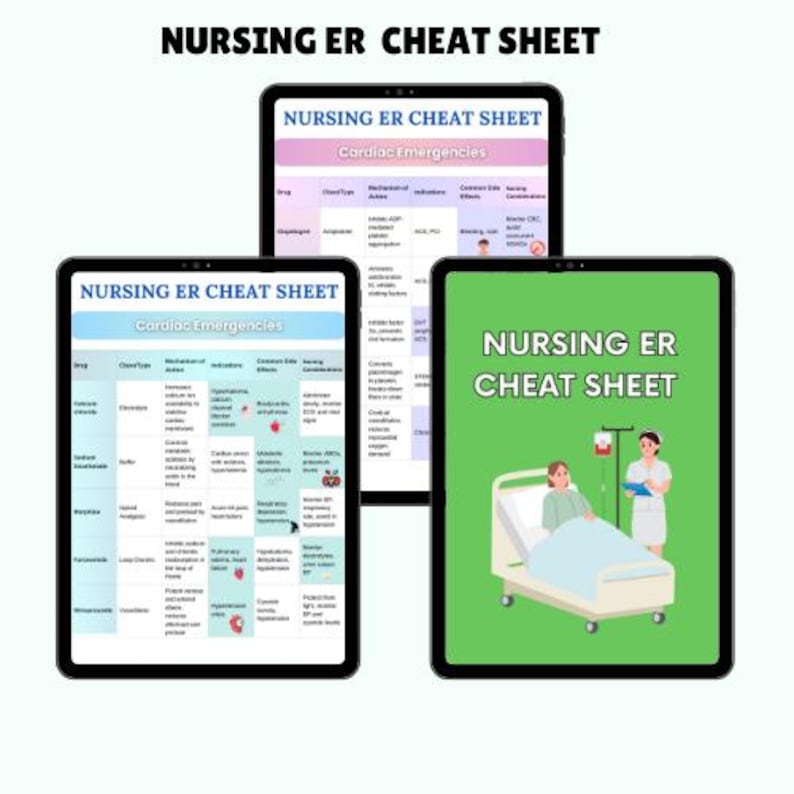 ER Nursing Cheat Sheet Bundle: Critical Care ICU Study Guide - Etsy ...