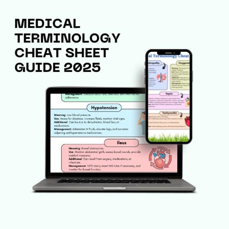 Medical Terminology Cheat Sheet: EMT & Paramedic Study Guide - Etsy
