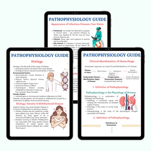 Pathophysiology Study Guide Bundle: Nursing School Notes (digital ...