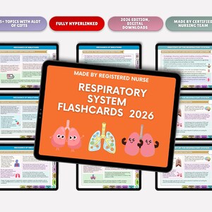 Respiratory System Flashcards Printable | Nursing Study Cards | Anatomy ...