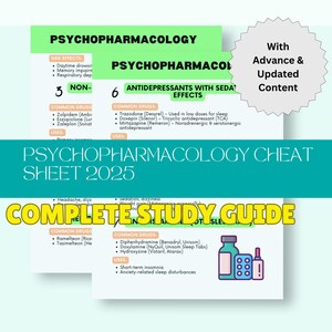 Psychopharmacology Cheat Sheet: Mental Health Medications Guide (PDF Download) - Etsy