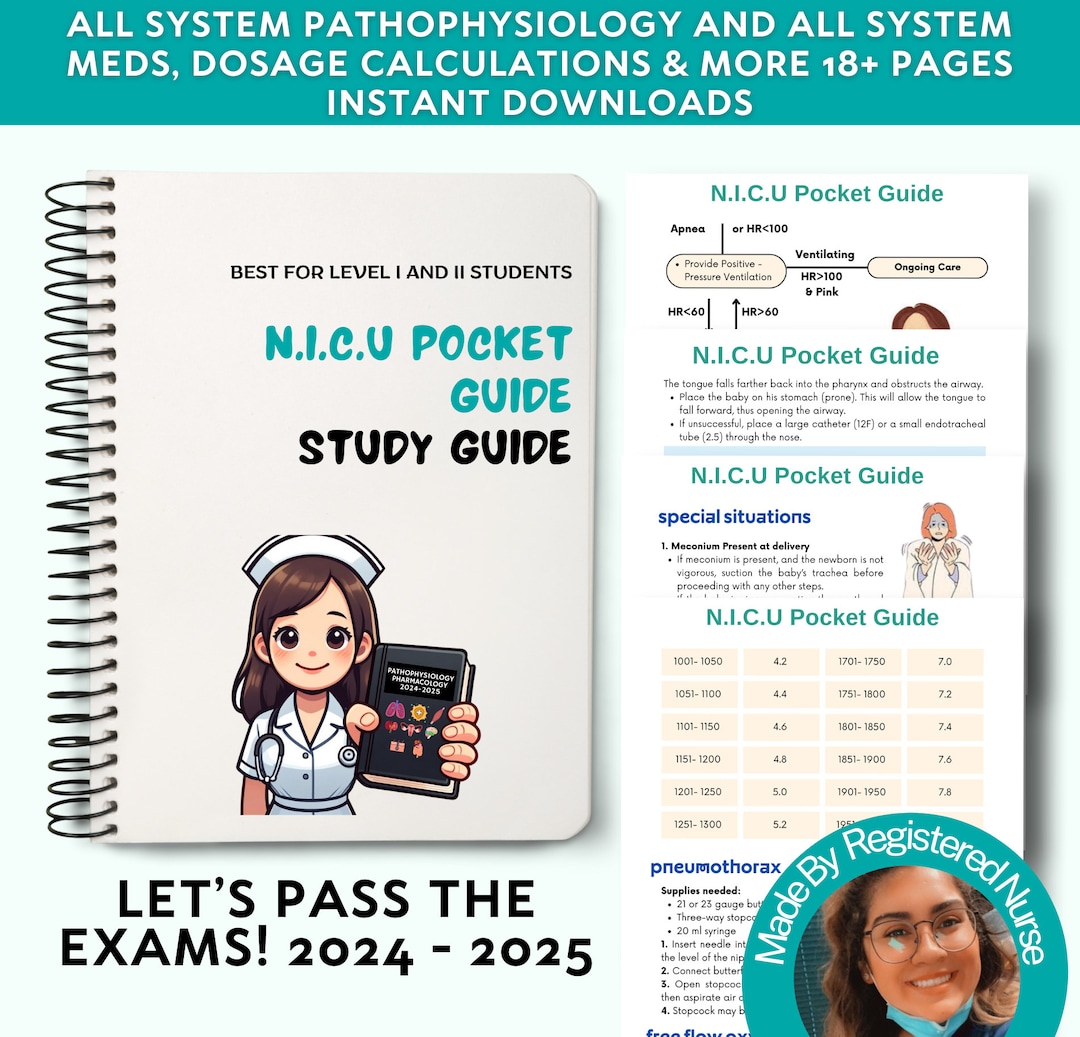 NICU Pocket Guide: Neonatal Nurse Reference (18 Pages) - Etsy