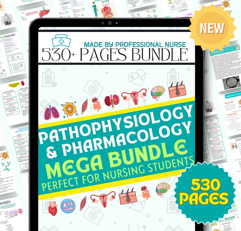 Nursing Study Guide Bundle: Pathophysiology & Pharmacology (digital ...