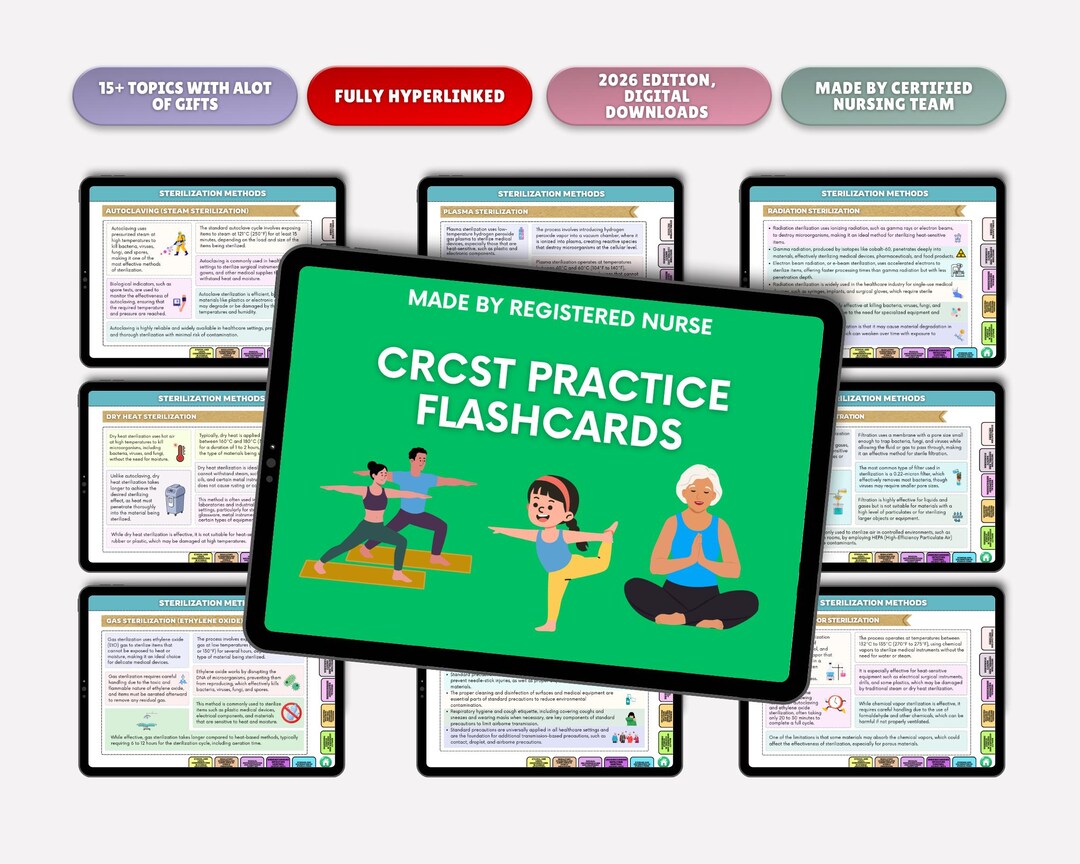CRCST Practice Flashcards | Hyperlinked Q&A + Cheat Sheets | Sterile ...