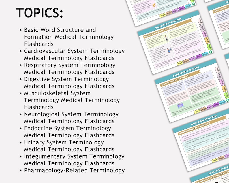 Medical Terminology Flashcards PDF | Study Notes, Root Words, Prefixes ...