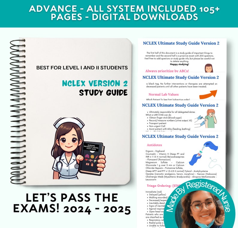 2024 NCLEX Study Guide Version 2: Ultimate Prep (PDF) - Etsy