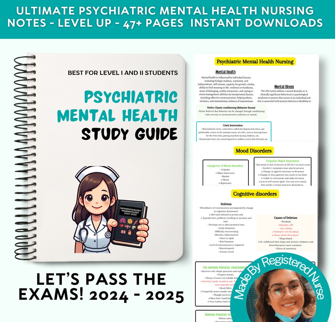 Psychiatric Mental Health Nursing Study Guide: Comprehensive Disorders ...