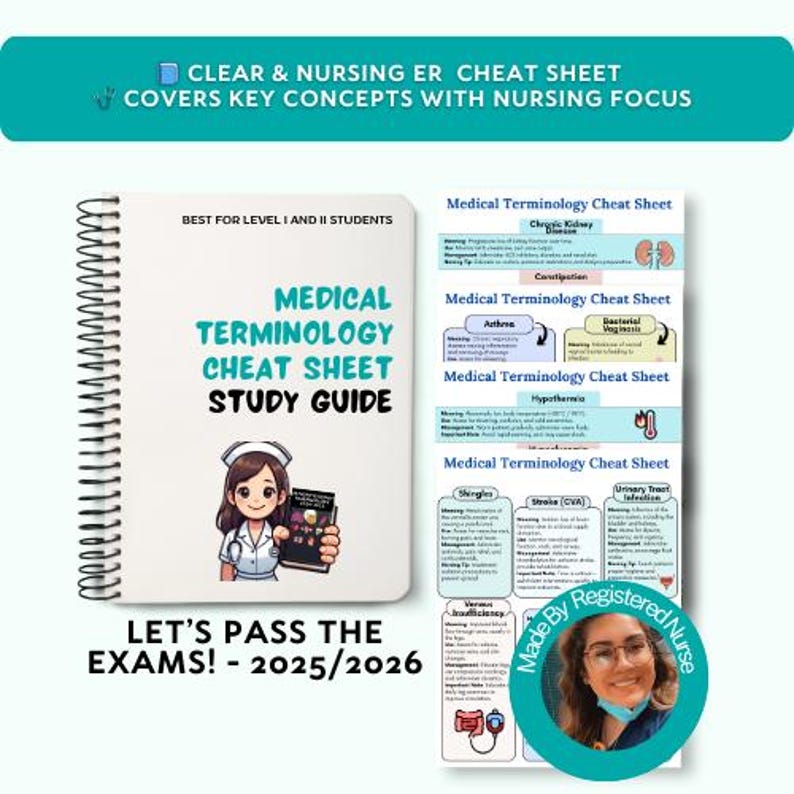 Medical Terminology Cheat Sheet: EMT & Paramedic Study Guide - Etsy