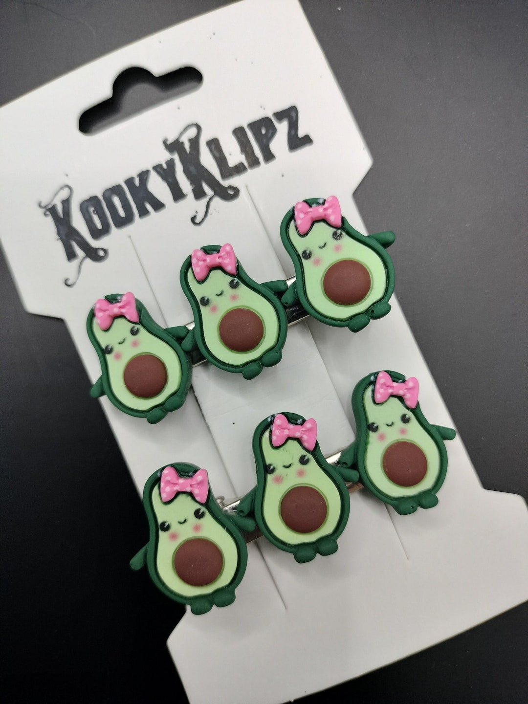 Pair of Cute, Smiling Avocado Hairclips - Etsy UK
