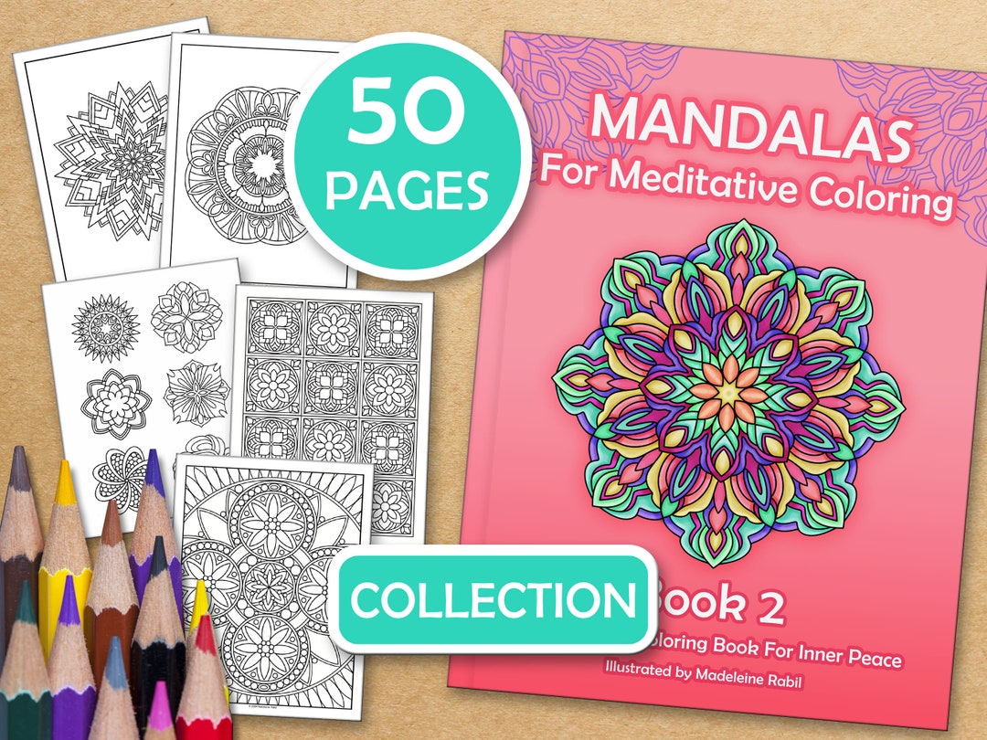 Complete Collection-mandalas for Meditative Coloring - Book 2: 50 ...