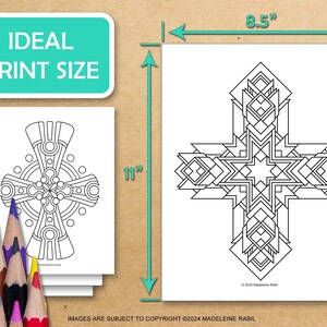 Cross Designs: 10 Mindfulness Coloring Pages for Inner Peace, PDF Files ...