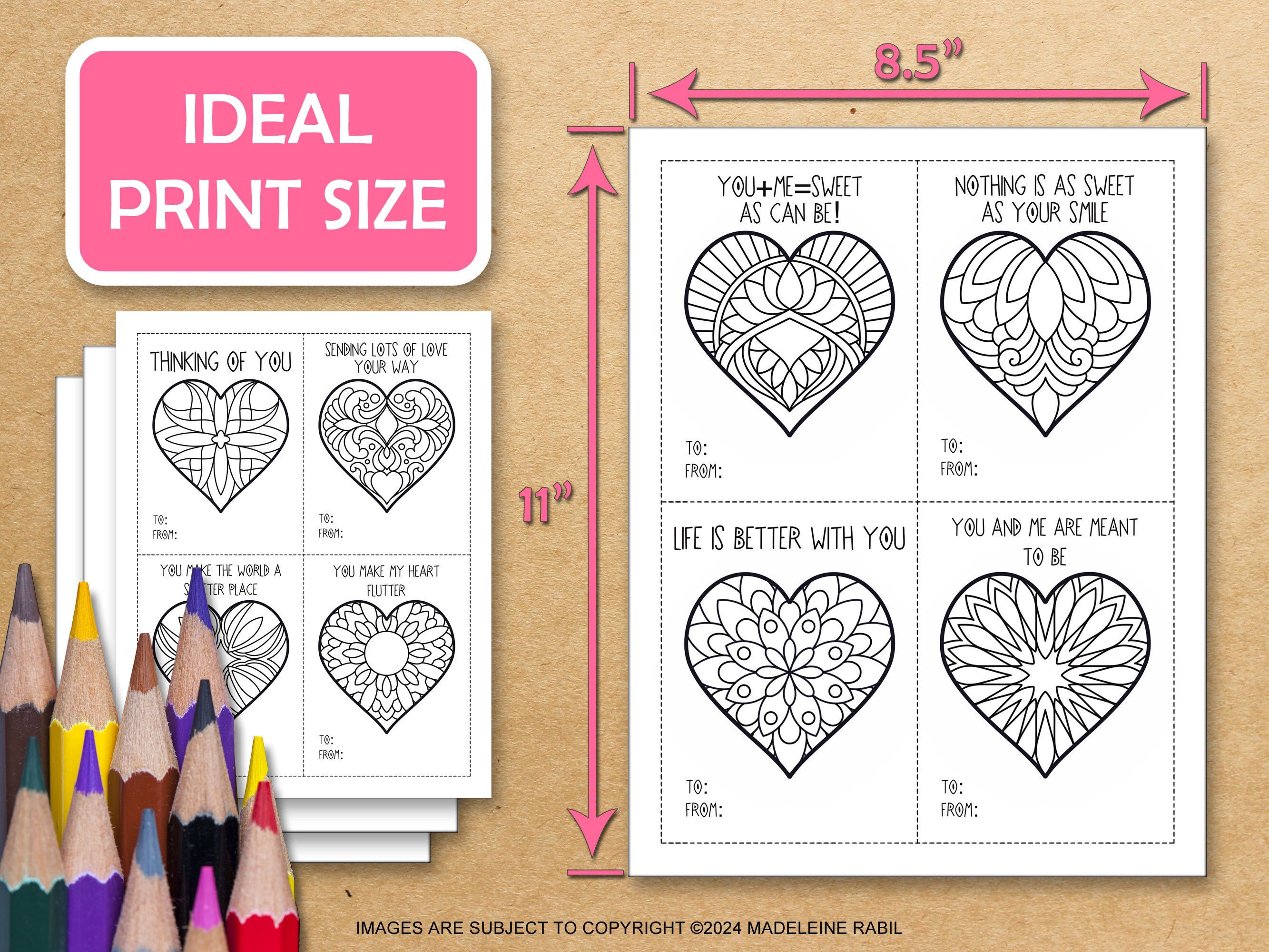 Color Your Own Valentine's Day Cards : 20 Mandala Themed Valentine's ...