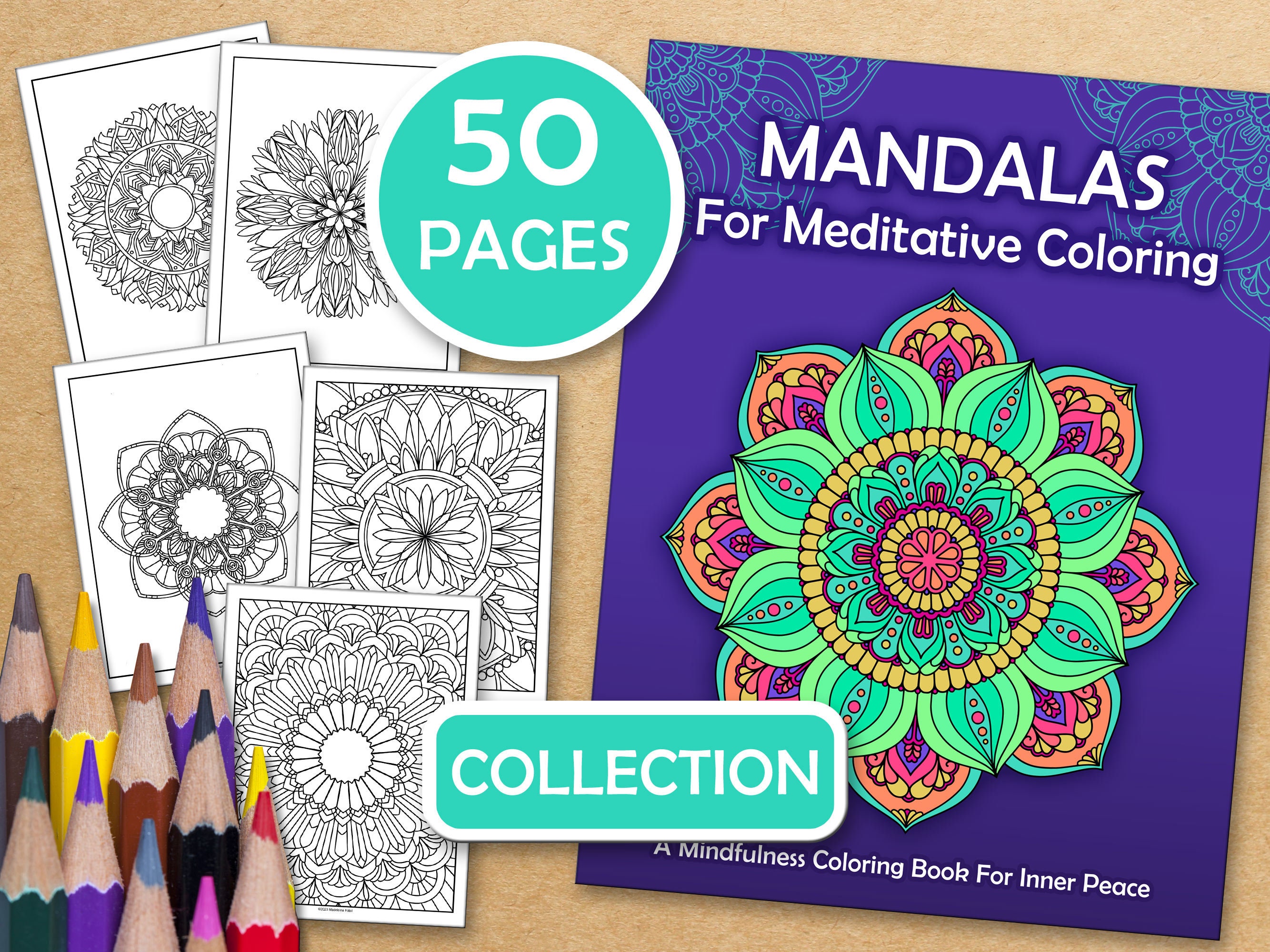 Complete Collection-mandalas for Meditative Coloring: 50 Mindfulness ...