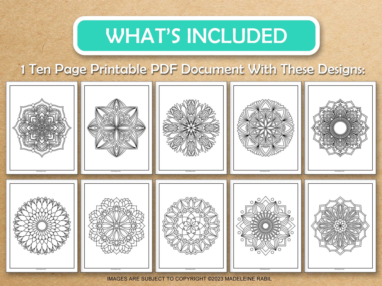 Part 2-mandalas for Meditative Coloring: 10 Mindfulness Coloring Pages ...