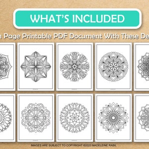 Part 2-mandalas for Meditative Coloring: 10 Mindfulness Coloring Pages ...