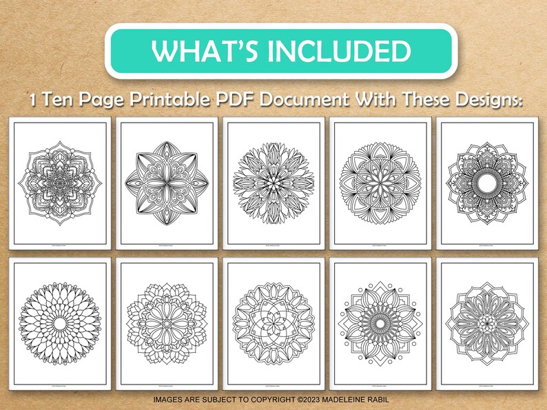 Part 2-mandalas for Meditative Coloring: 10 Mindfulness Coloring Pages ...