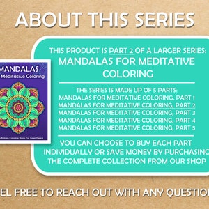 Part 2-mandalas for Meditative Coloring: 10 Mindfulness Coloring Pages ...