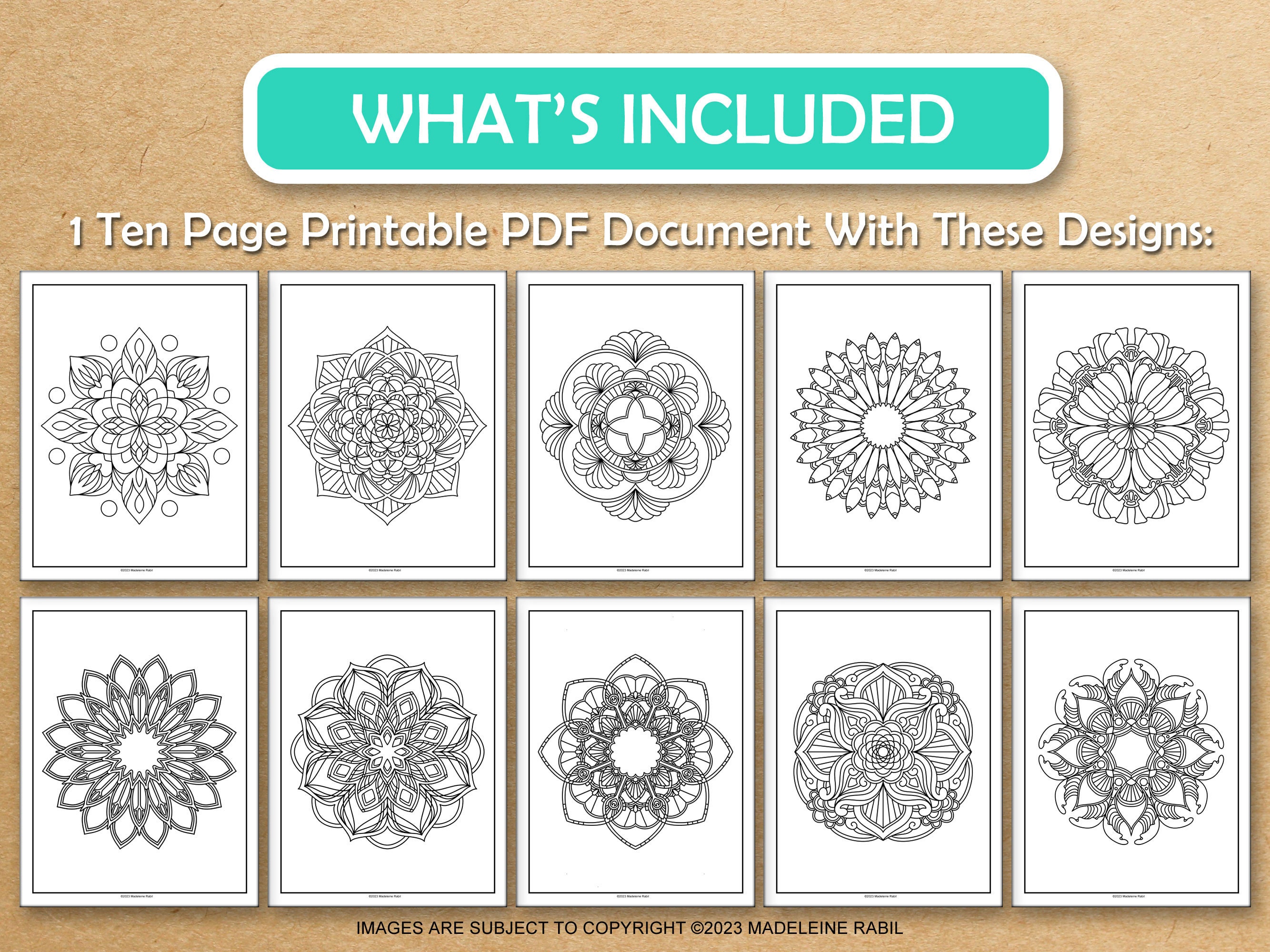 Part 3-mandalas for Meditative Coloring: 10 Mindfulness Coloring Pages ...