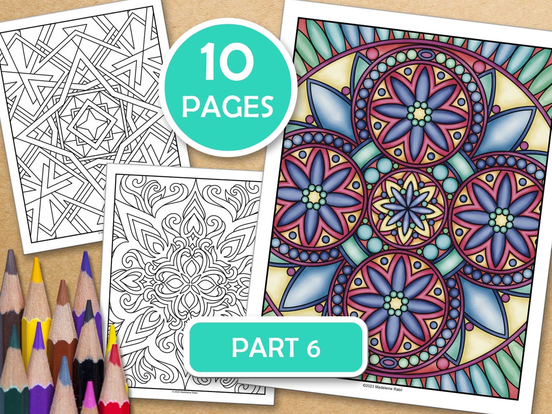 Part 6-mandalas for Meditative Coloring - Book 2: 10 Mindfulness ...